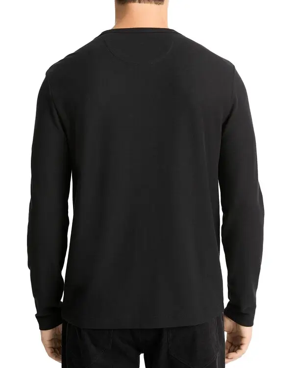 Vince Pima Pique Long Sleeve Tee - Black