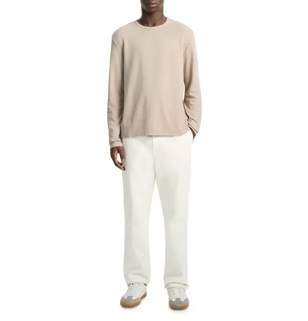 Vince Pima Pique Long Sleeve Tee - Putty