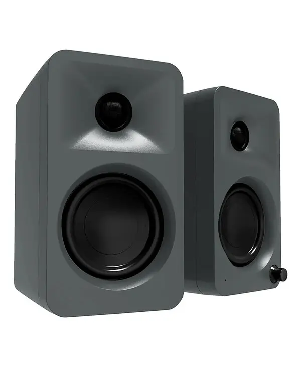 KANTO Ora Powered Reference Desktop Speakers With Bluetooth Pair - Gray Oramg