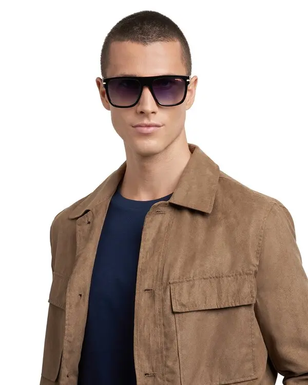 Carrera Eyewear 57mm Rectangle Sunglasses - Black/blue Gradient