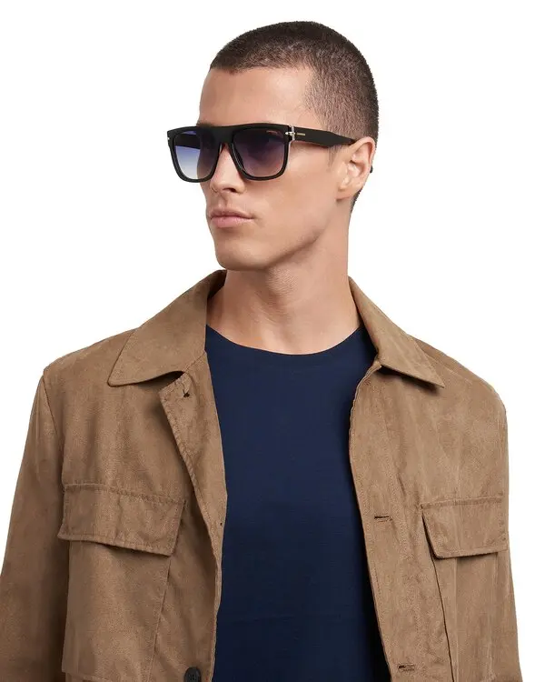 Carrera Eyewear 57mm Rectangle Sunglasses - Black/blue Gradient