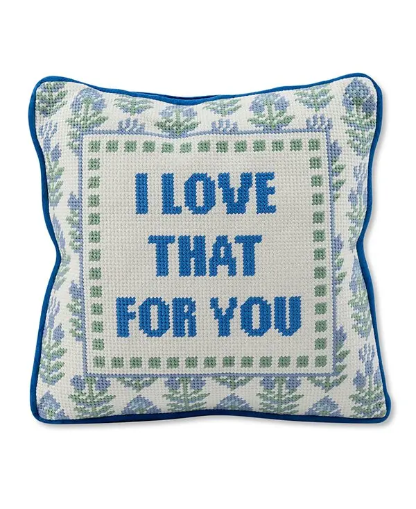 FURBISH Love That For You Needlepoint Pillow, 11 X 11 - Multi