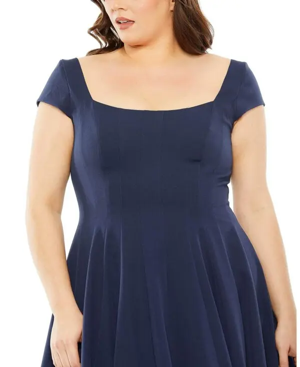 Mac Duggal Cap Sleeve Square Neck Ball Gown - Midnight
