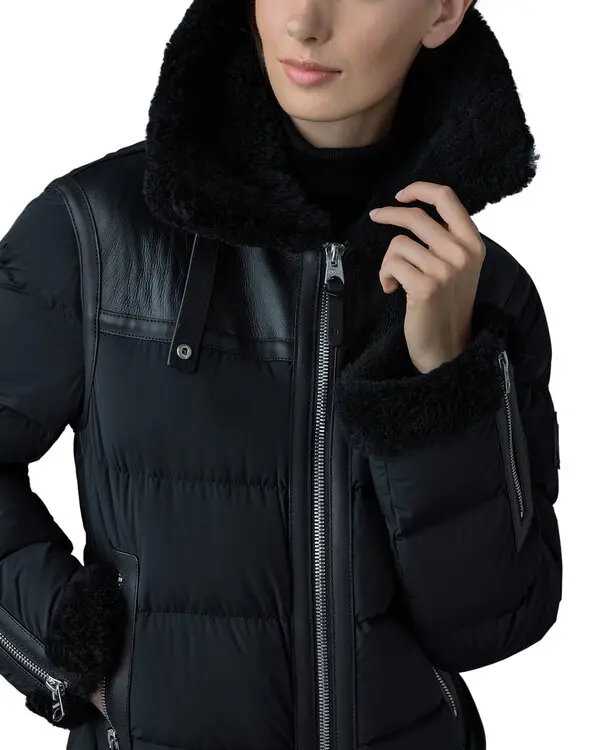 Mackage Vanna Shearling Down Jacket - Black