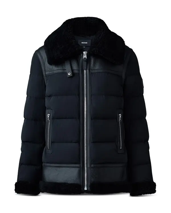 Mackage Vanna Shearling Down Jacket - Black