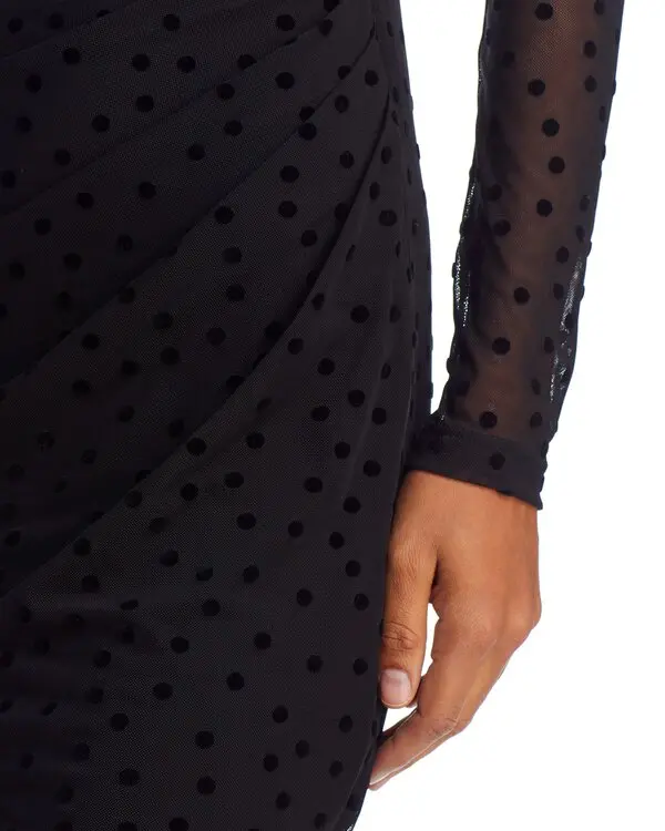 Black Halo Makira Clip Dot Maxi Dress