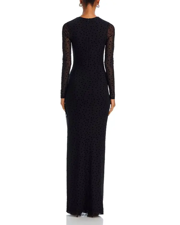 Black Halo Makira Clip Dot Maxi Dress