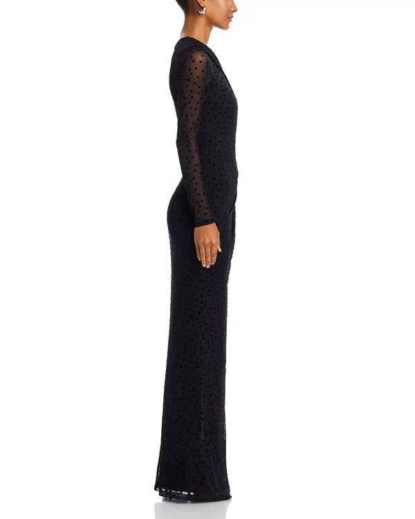 Black Halo Makira Clip Dot Maxi Dress - Dashing Dots