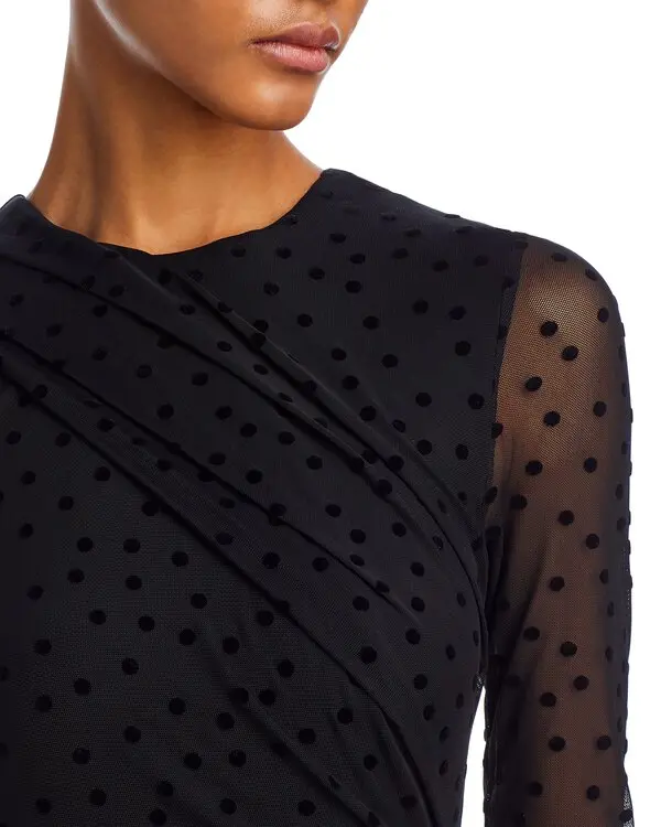 Black Halo Makira Clip Dot Maxi Dress