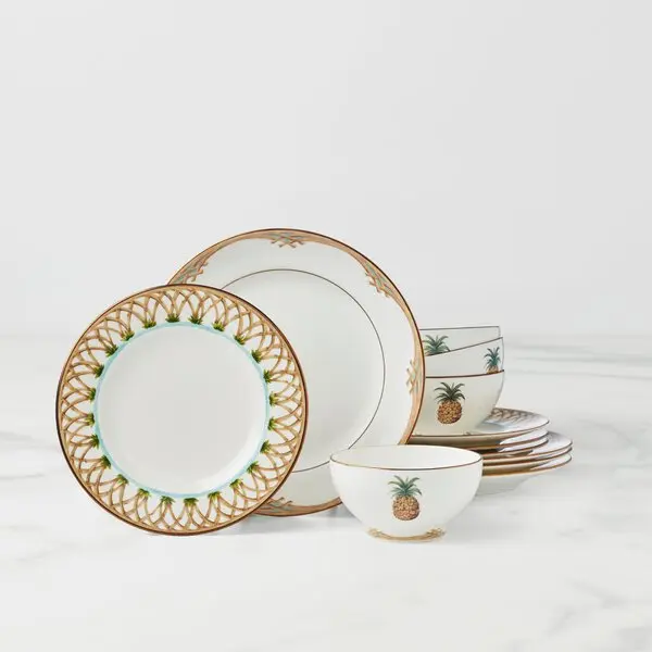 LENOX British Colonial Bamboo 12-piece Dinnerware Set, Service For 4