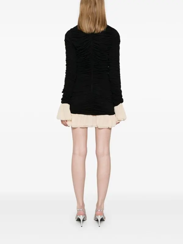 ROTATE BY BIRGER CHRISTENSEN Ruched Long-sleeve Mini Dress