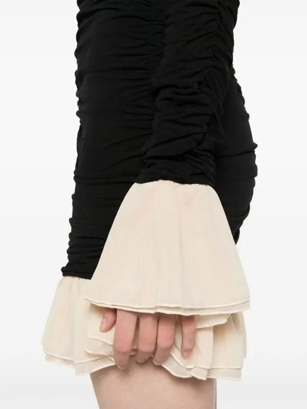 ROTATE BY BIRGER CHRISTENSEN Ruched Long-sleeve Mini Dress