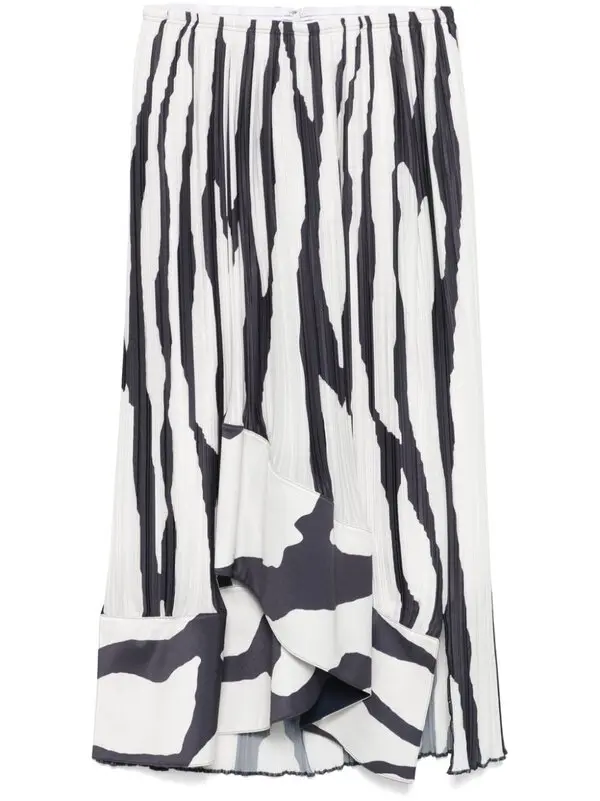 LANVIN Zebra-print Pleated Midi Skirt