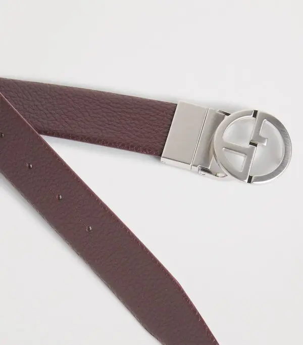 Giorgio Armani Leather Reversible Belt Strap - Red