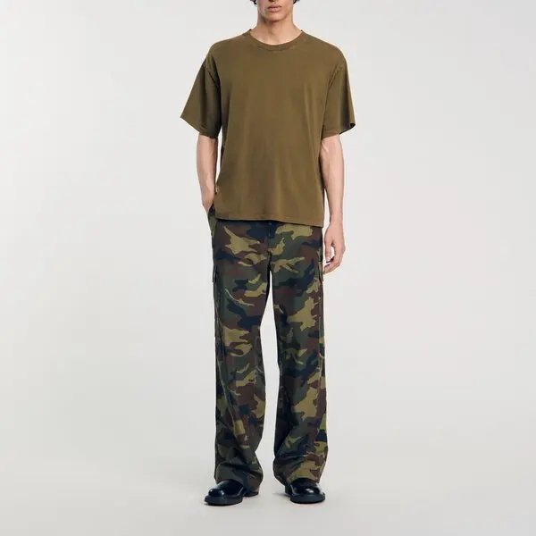 Sandro Faded-effect T-shirt - Olive Green