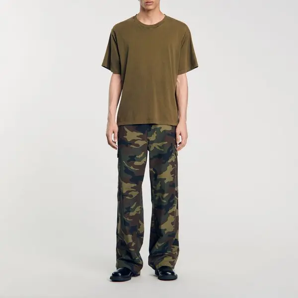 Sandro Faded-effect T-shirt - Olive Green