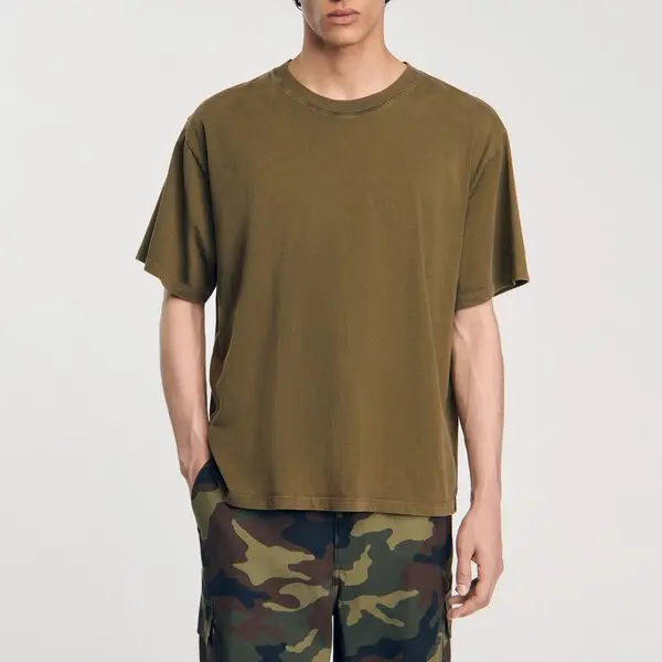 Sandro Faded-effect T-shirt - Olive Green