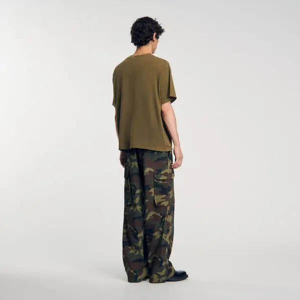 Sandro Faded-effect T-shirt - Olive Green