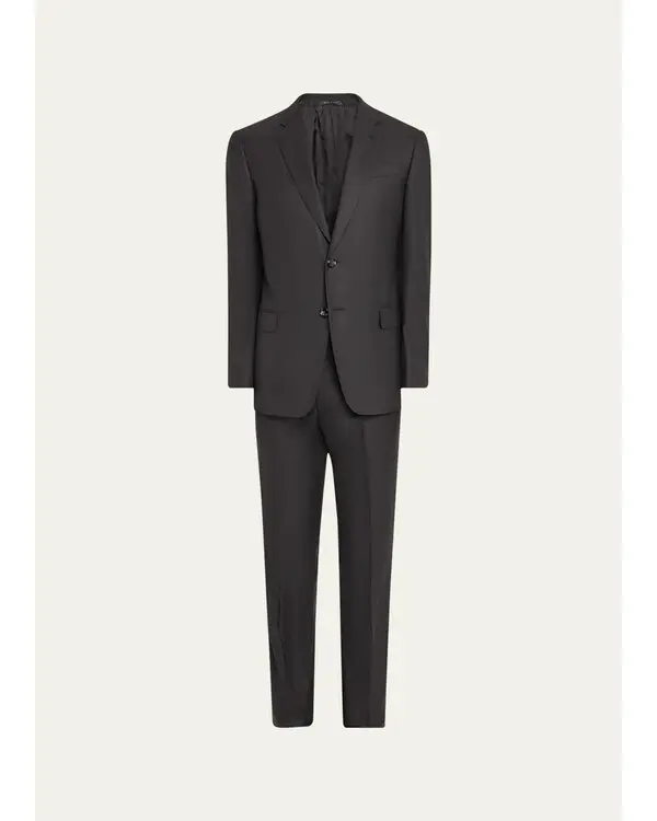 Giorgio Armani Basic Wool Two-piece Suit - Solid Blac