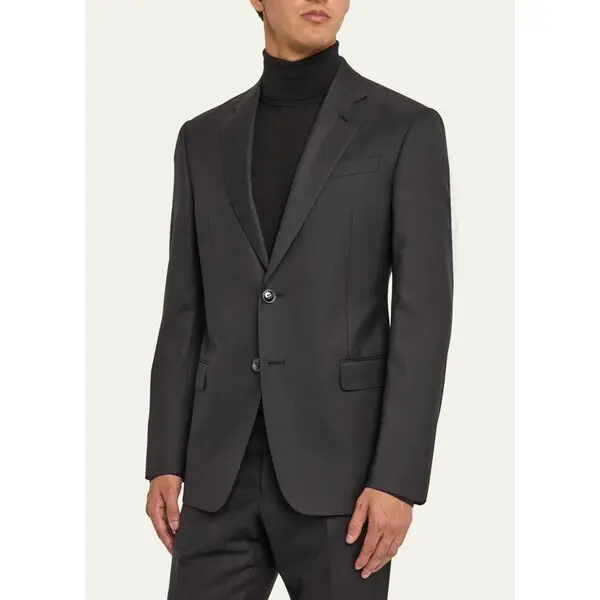 Giorgio Armani Basic Wool Two-piece Suit - Solid Blac