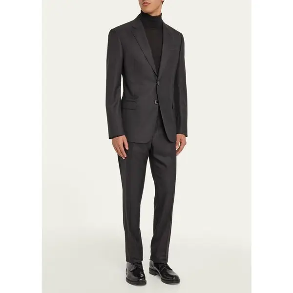 Giorgio Armani Basic Wool Two-piece Suit - Solid Blac