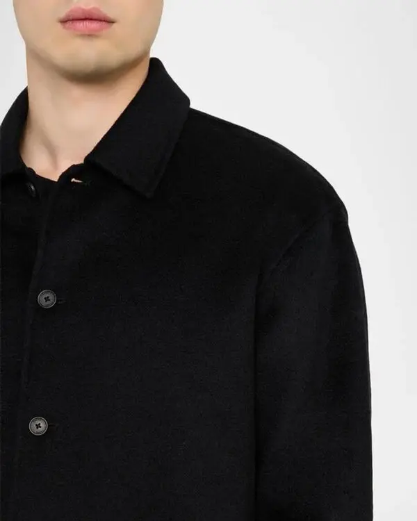 FRAME Apos;s Double-face Wool Overshirt - Black