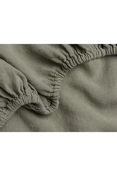 PARACHUTE Linen Fitted Sheet - Moss