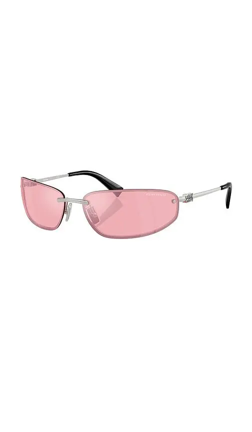 Miu Miu Metallic Oval Sunglasses