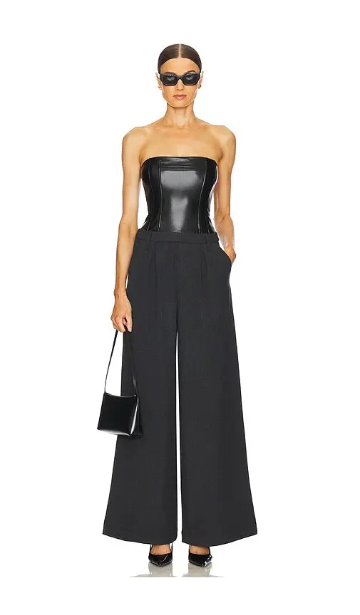 WeWoreWhat Corset Wide Leg Jumpsuit - Black
