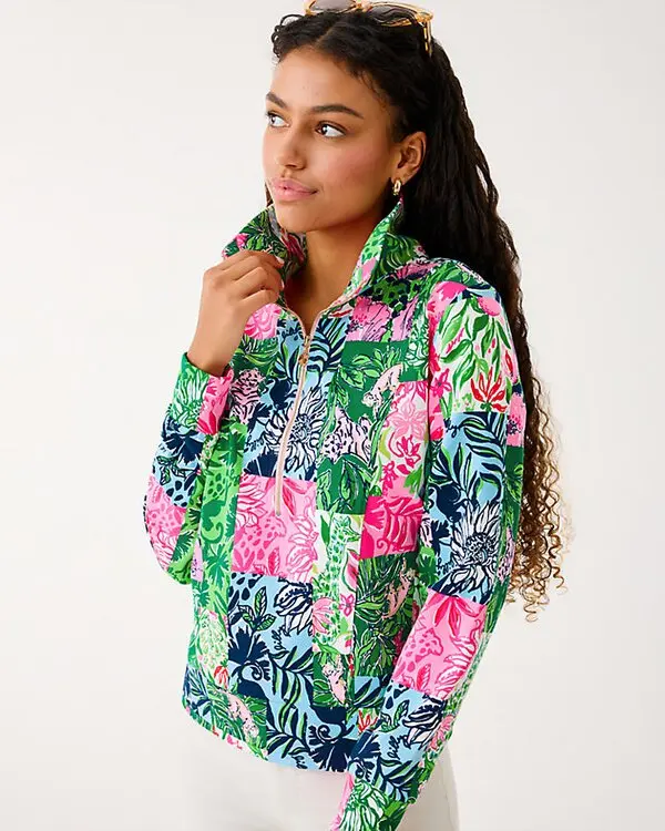 LILLY PULITZER Upf 50+ Eleni Pullover - Multi Party Punch Patch