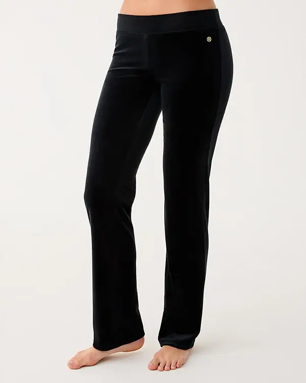 LILLY PULITZER Dorsey Velour Pant - Noir