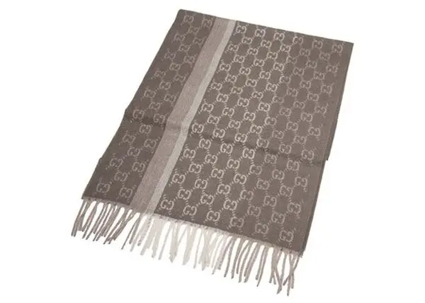 Gucci Gg Wool Scarf - Dark Brown/light Brown