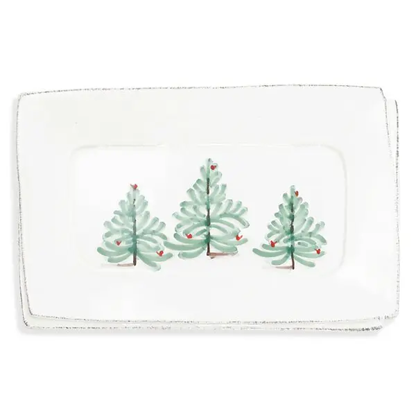VIETRI Lastra Holiday Small Rectangular Tray - Misc