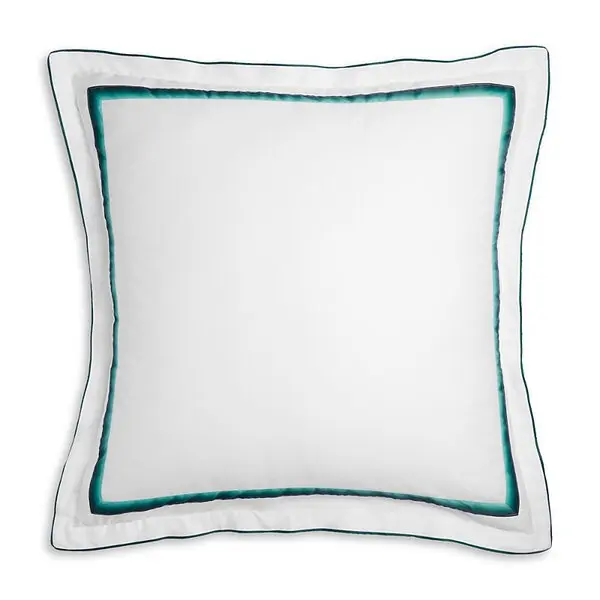AMALIA HOME COLLECTION Lagos Gradient Egyptian Cotton Sateen Euro Sham Exclusive - White/esmerald