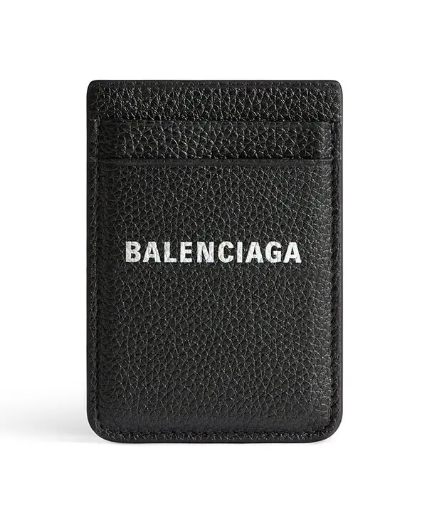 Balenciaga Cash Magnet Card Holder Metallized - Dark Grey/white