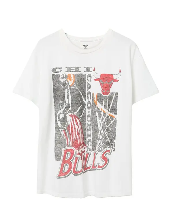 Junk Food Clothing Nba Chicago Bulls Jump Shot Short Sleeve Tee - White