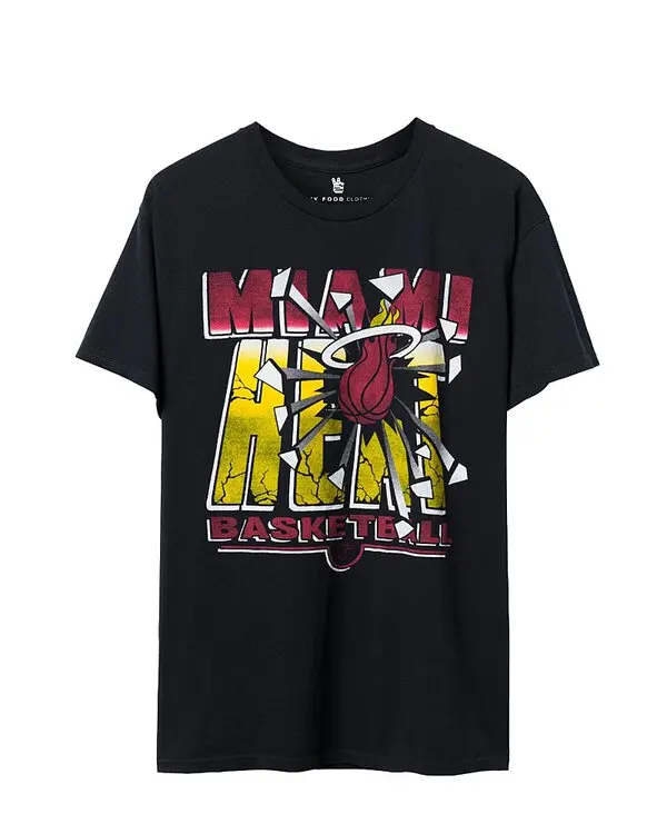 Junk Food Clothing Nba Miami Heat Break Through Short Sleeve Tee - Black
