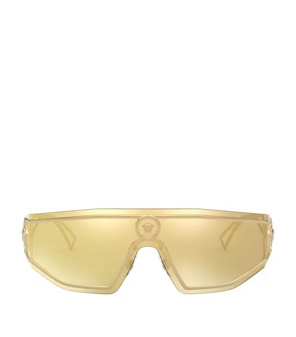 Versace Medusa Shield Sunglasses - Gold