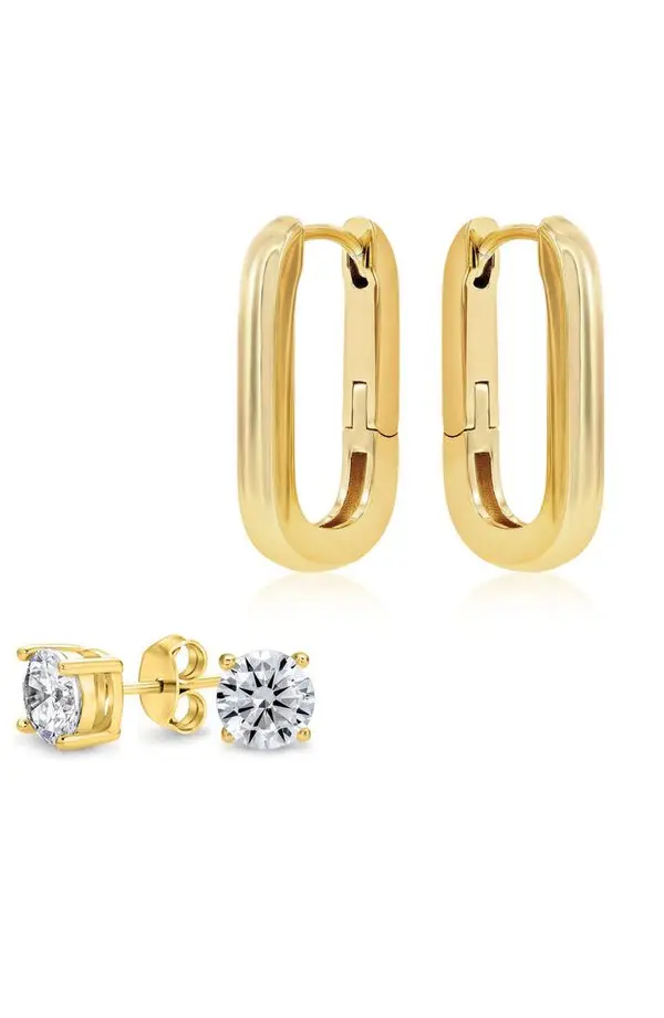 DONATELLO GIAN Hoop And Studs Earrings Set - Gold
