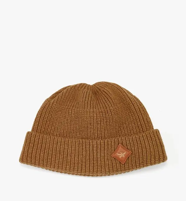 Mcm Essential Wool Beanie - Cognac