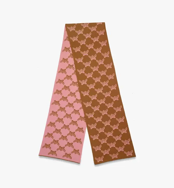 Mcm Reversible Lauretos Jacquard Wool Stole - Fairy Pink