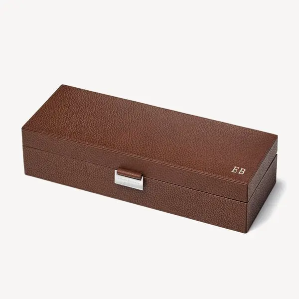 ASPINAL OF LONDON - Reporter Five Piece Watch Box In Tobacco Pebble