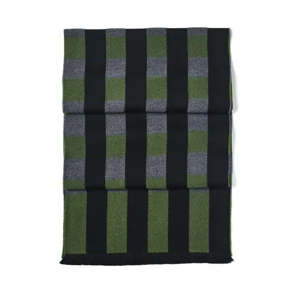 ASPINAL OF LONDON Exploded Check Wool Scarf - Blue/navy/green