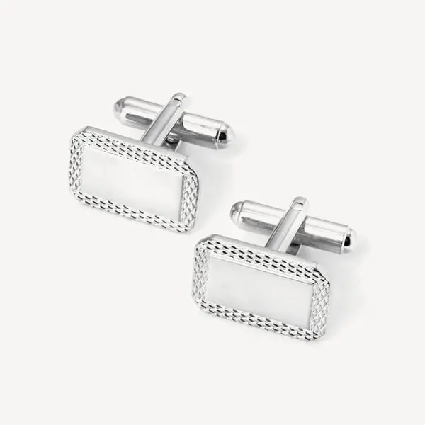 ASPINAL OF LONDON - Silver Plated Engraved Cufflinks