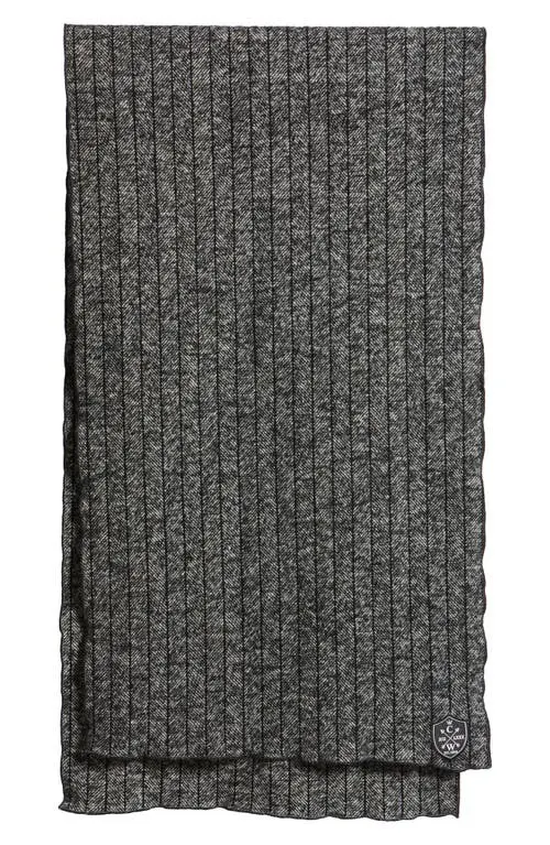 CLIFTON WILSON Pinstripe Herringbone Wool Scarf