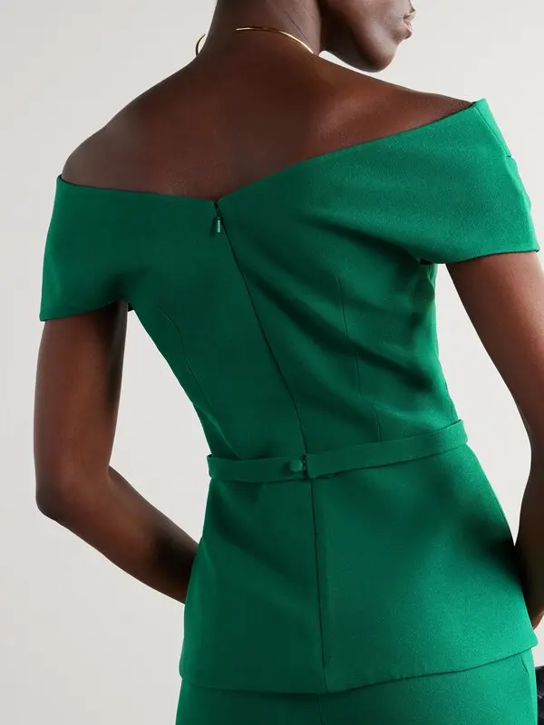 Safiyaa Aliye Off-the-shoulder Belted Top