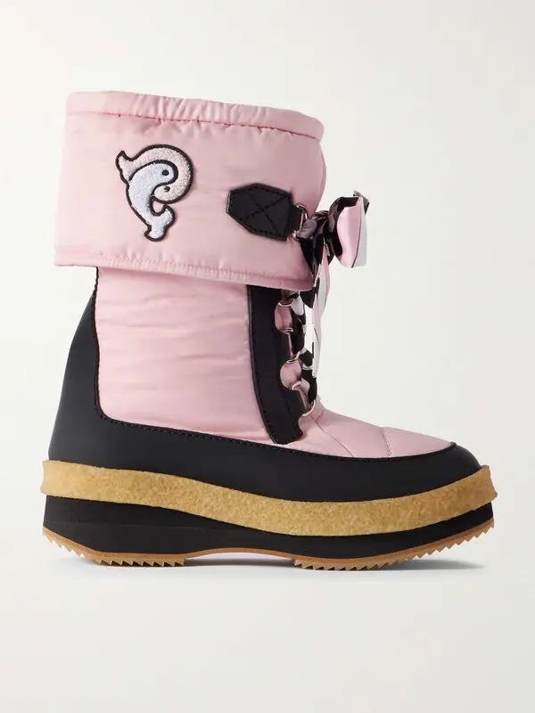 Emilio Pucci Logo-appliquéd Snow Boots - Pink