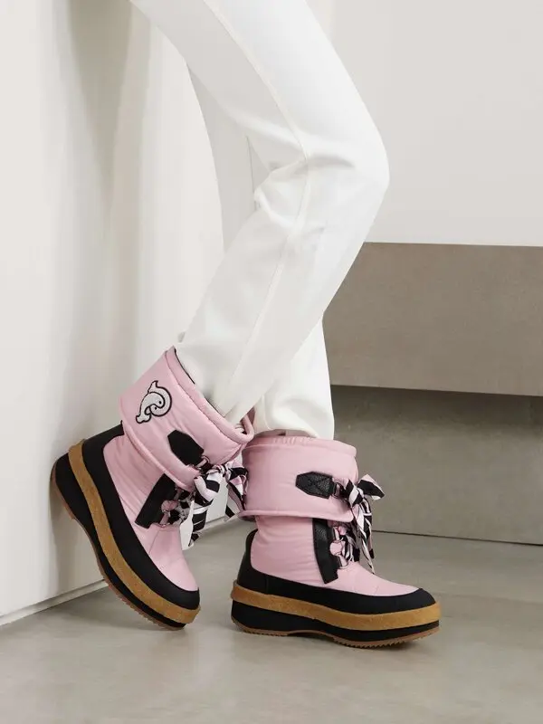 Emilio Pucci Logo-appliquéd Snow Boots - Pink