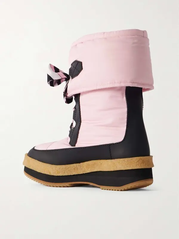 Emilio Pucci Logo-appliquéd Snow Boots - Pink