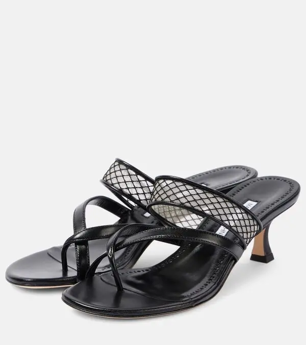 Manolo Blahnik Sulna 50 Leather Mules